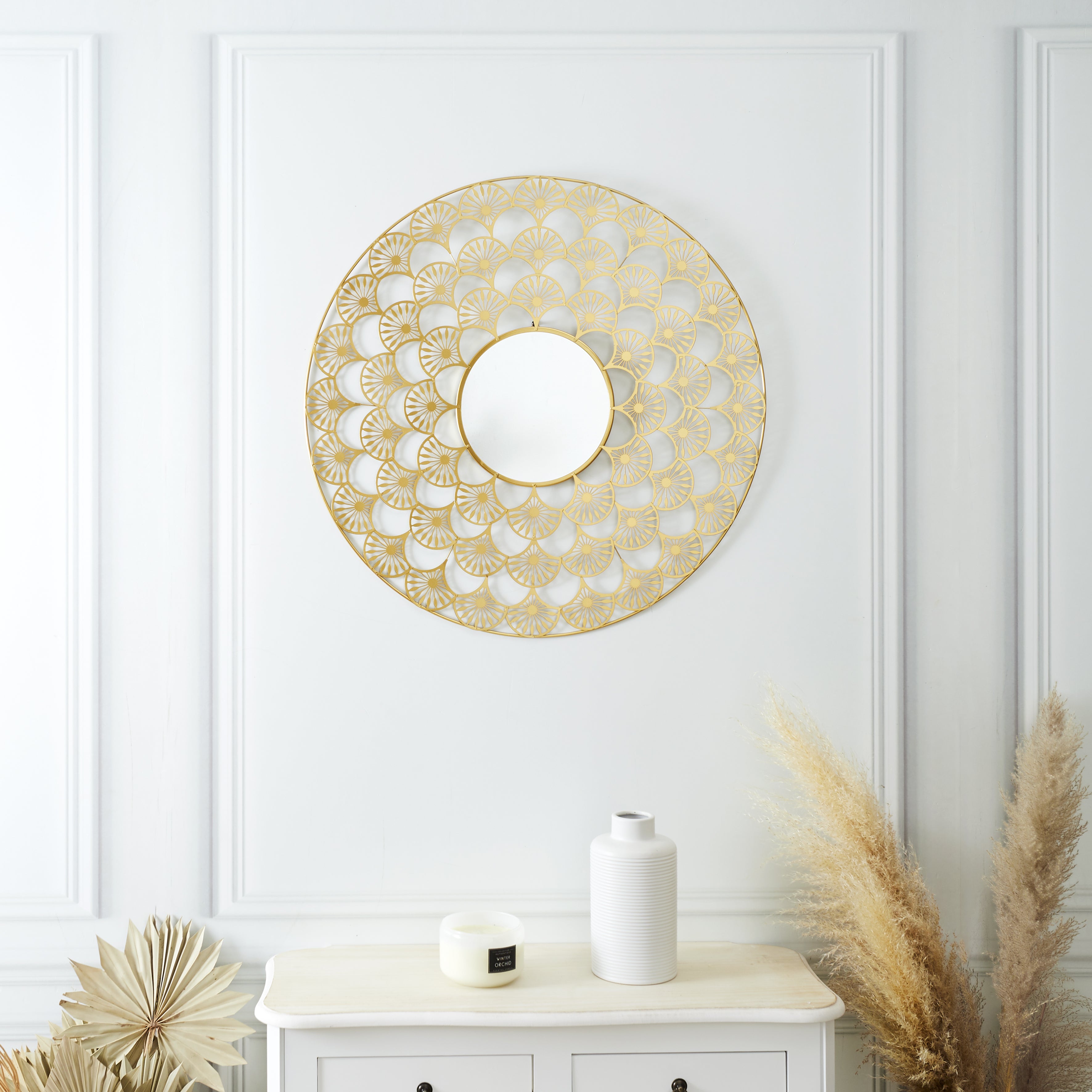 Miroir - Home Deco Factory - Ajouré - Métal - Or | Leroy Merlin