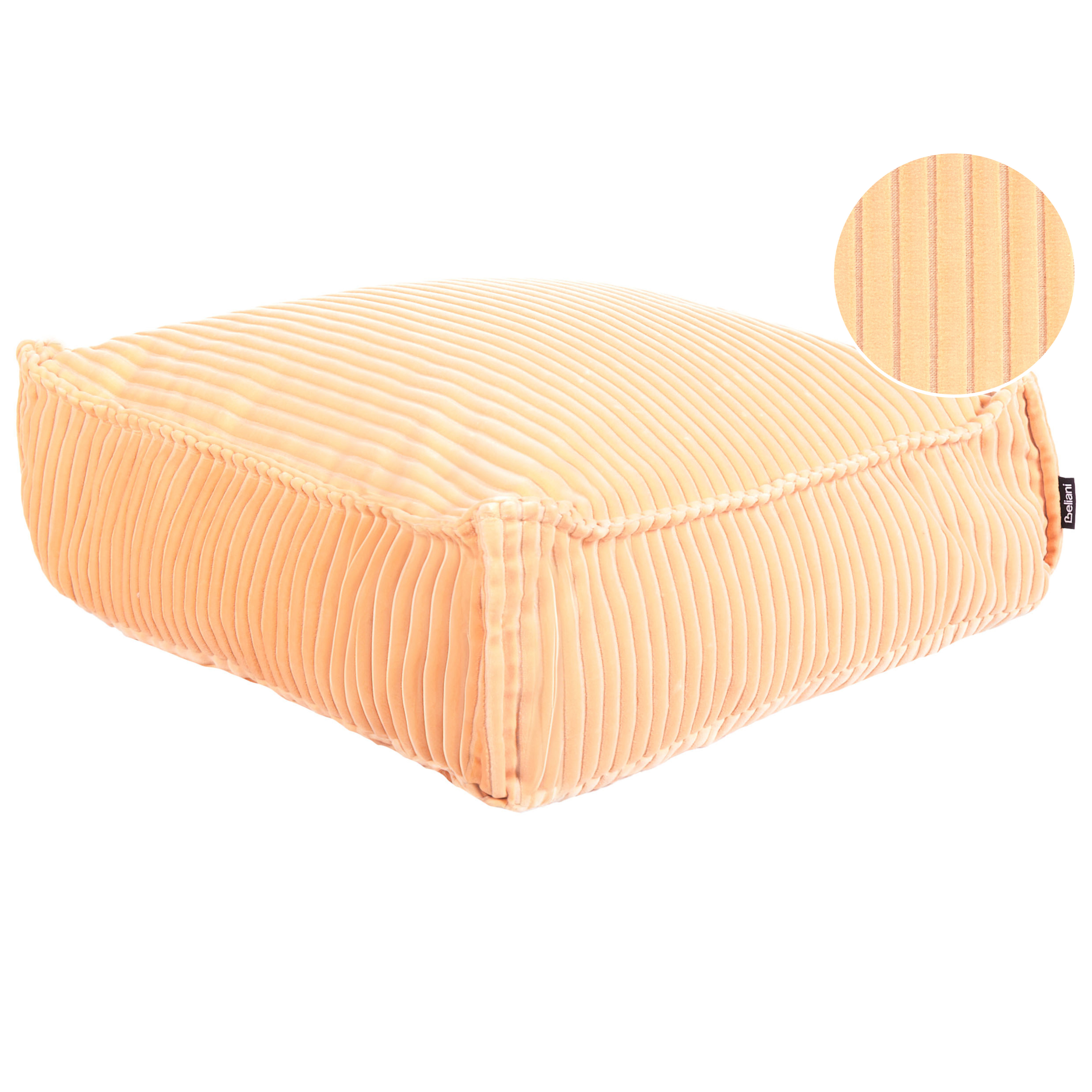 Coussin de sol Pouf enfant ALLOZAI Velours Rose pêche | Leroy Merlin