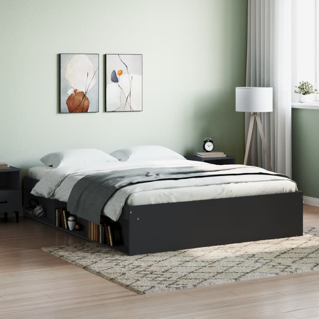 Estructura de cama negra 140x200 cm | Leroy Merlin