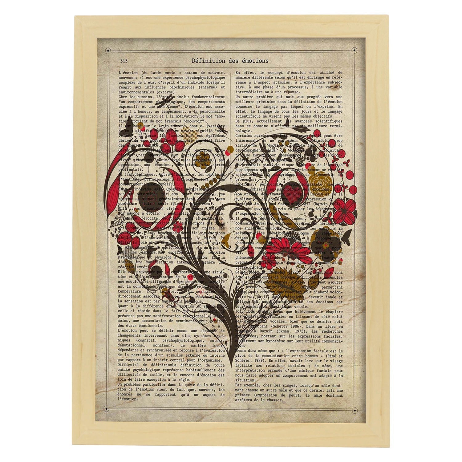 Affiche Du Cœur De La Fleur Rouge Feuilles D'amour Romantiques Avec Des ...