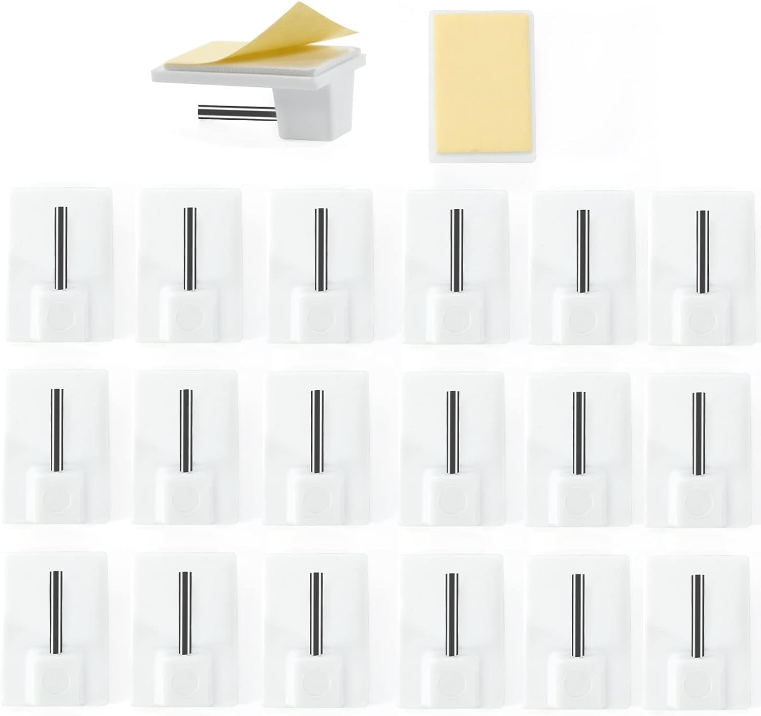 20 Pcs Crochet Rideau, Accroche Rideau, Tringle sans Percage Crochets ...