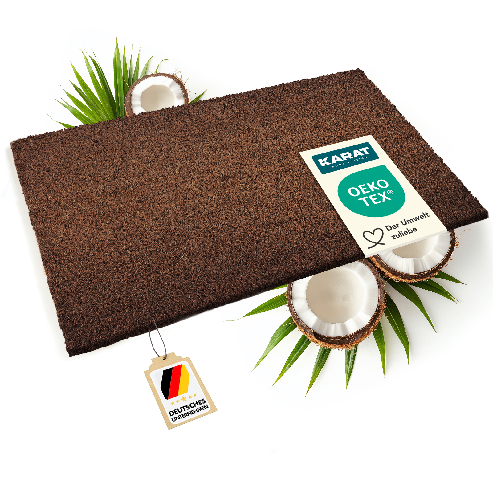 Estera de coco, antideslizante Fibra de coco Marrón 24 mm 100 x 350 cm ...