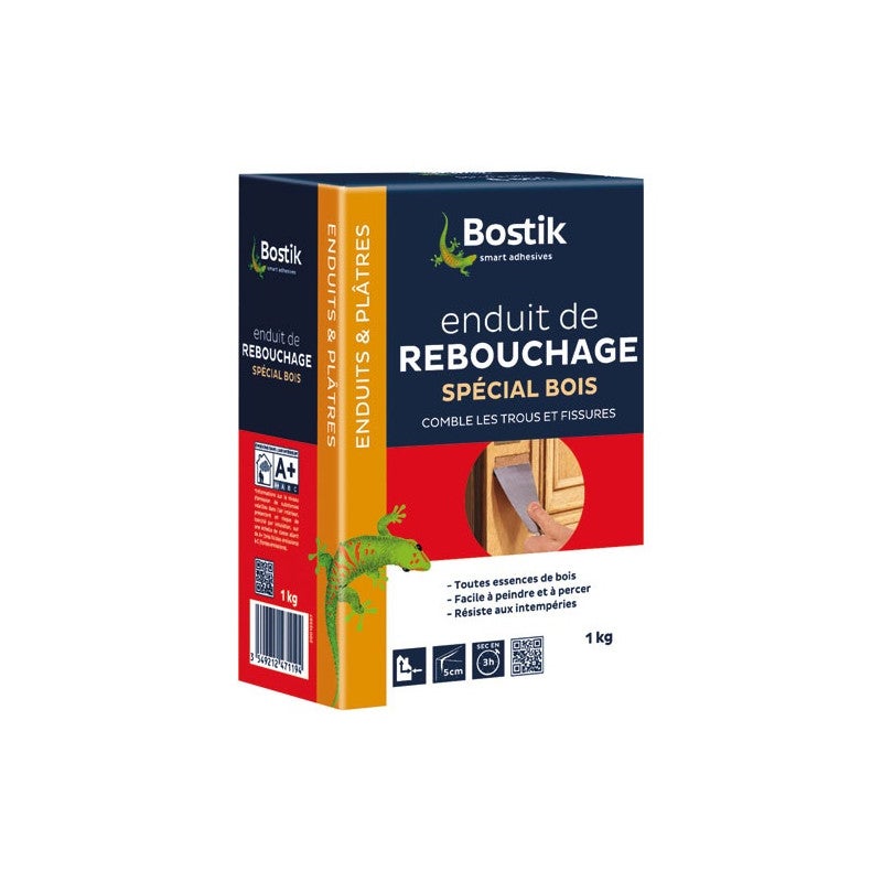 ENDUIT REBOUCHAGE BOIS POUDRE 1KG BOST BOSTIK - 30604303 | Leroy Merlin