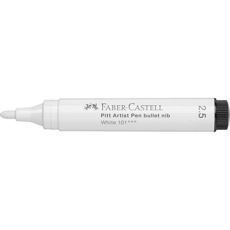 Feutre - Blanc - Pointe ronde - 2,5mm - Faber-Castell - Pitt Artist ...