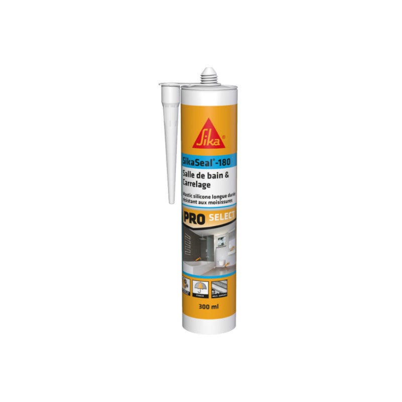 Mastic silicone SIKA Sikaseal-180 Salle de bain & carrelage - Blanc ...