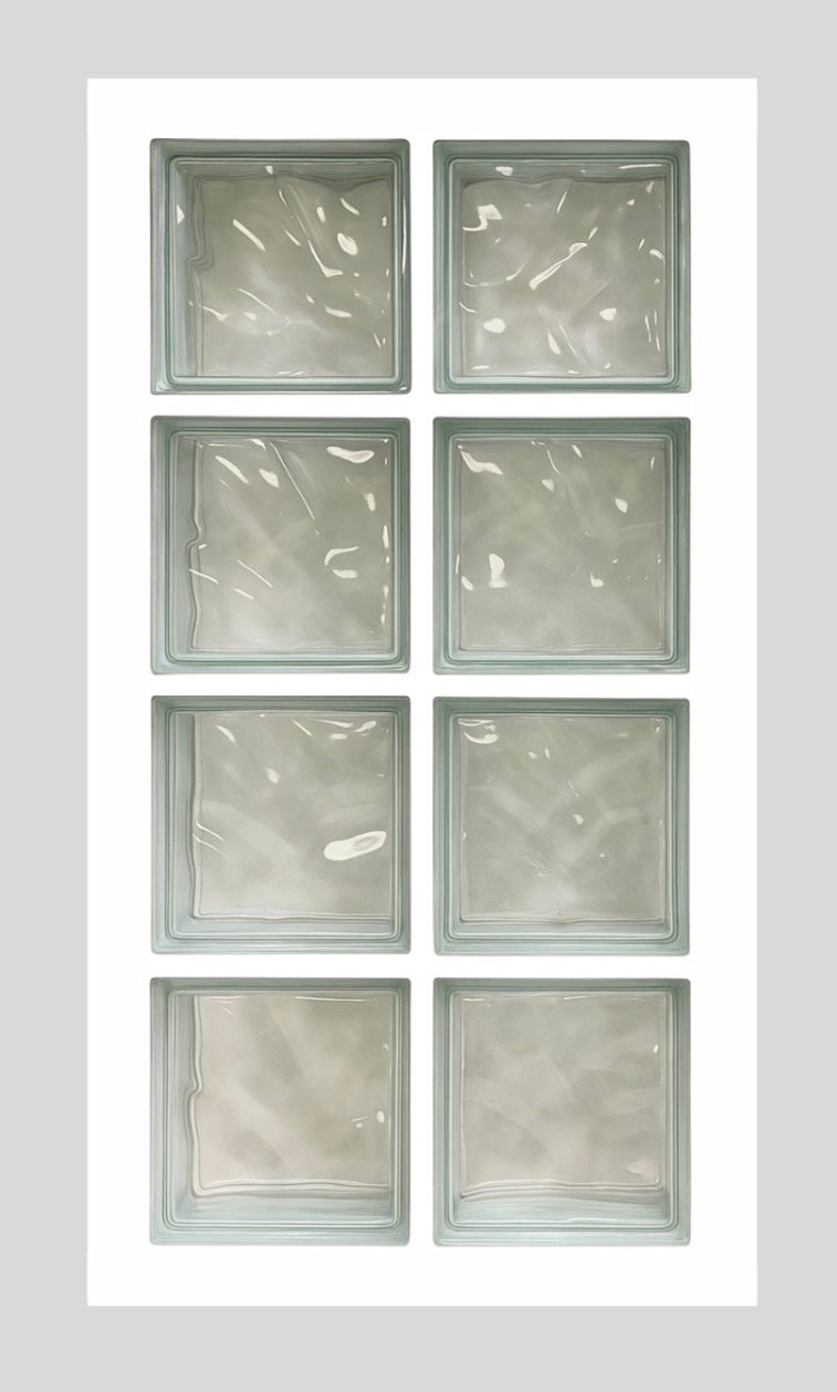 Brique de verre / panneau briques de verre L47 x H87 cm, hors ...
