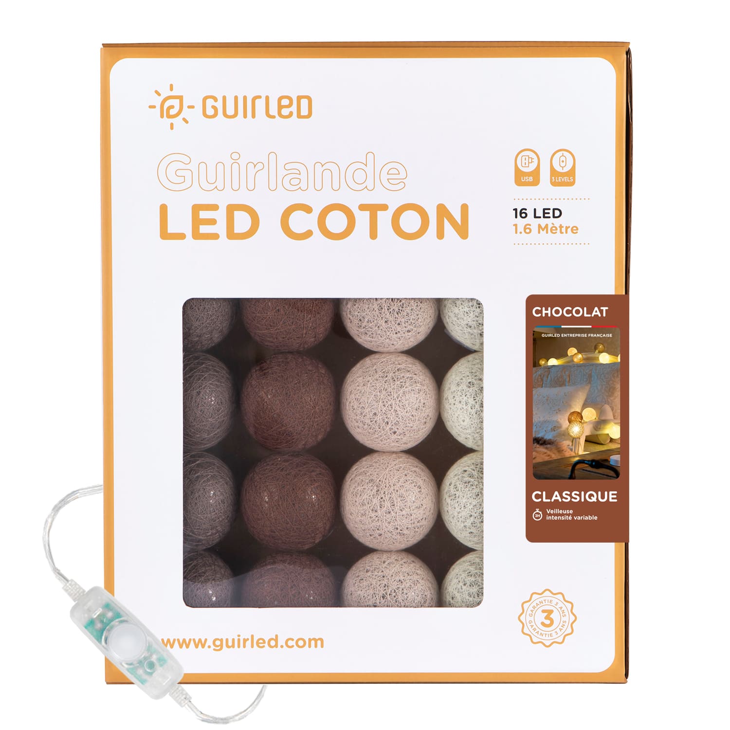 Cotton Led Usb String Light - 2h Baby Nightlight - Dual Usb 2a Mains ...