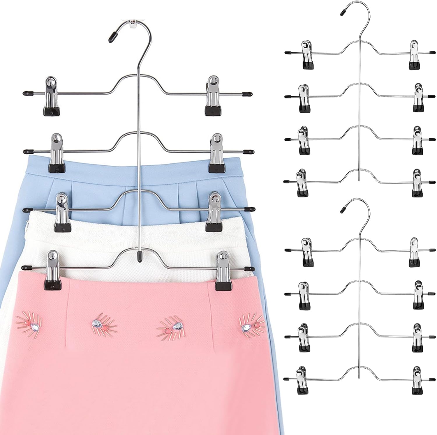 Perchas para pantalones con clip ajustable, antideslizante, para faldas ...