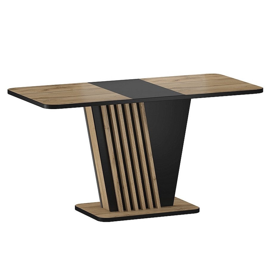 Mesa extensible de 125-170 cm en negro y roble con pata de diseño Helen ...