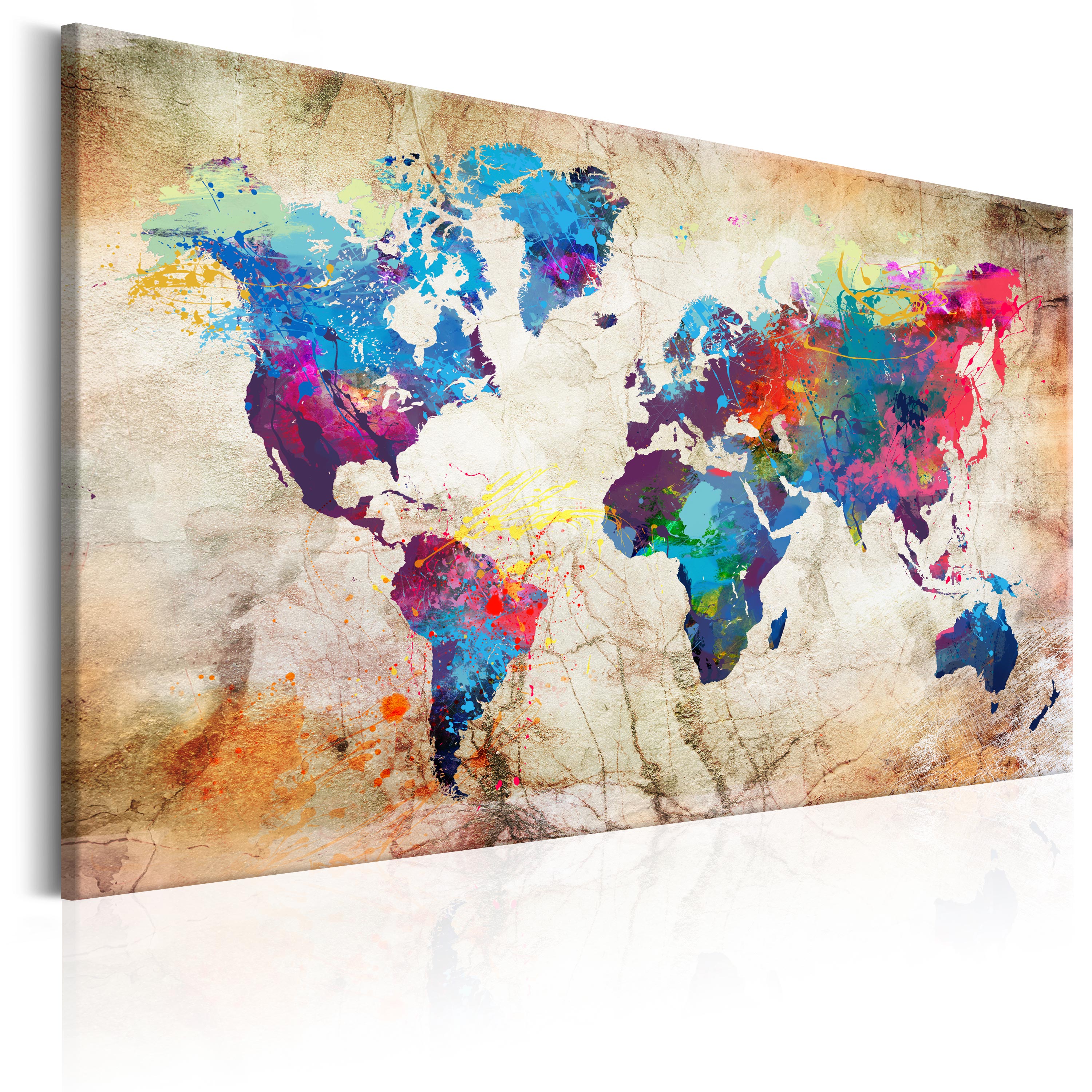 Tableau - World Map: Urban Style - 90x60 | Leroy Merlin