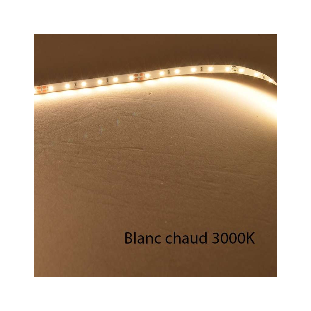 Ruban LED Blanc 60 LED/m 4,8W/m IP20 5m - Blanc Chaud 3000K | Leroy Merlin