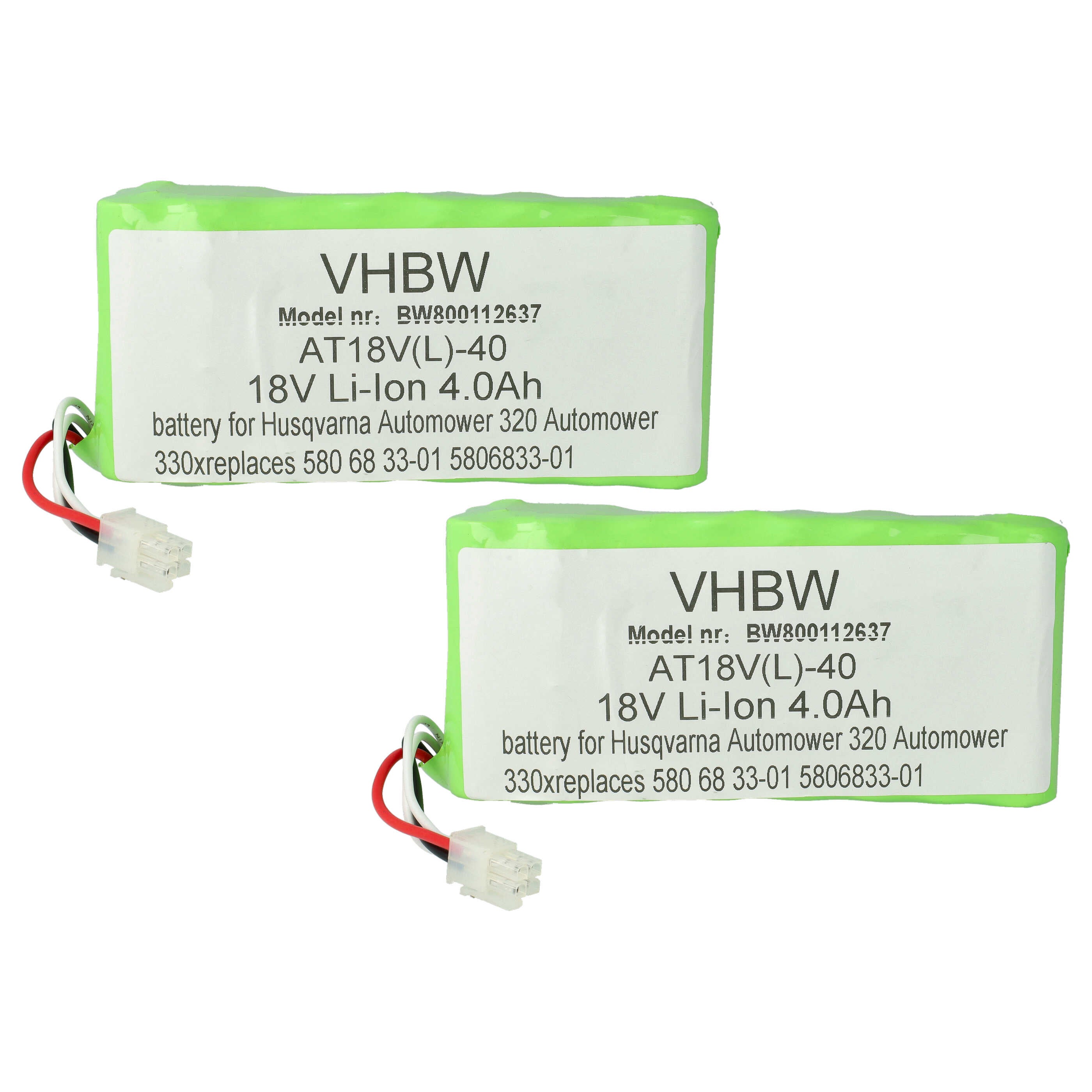 Vhbw 2x Batterie remplacement pour Husqvarna 580 68 33-02, 580 68 33-03 ...