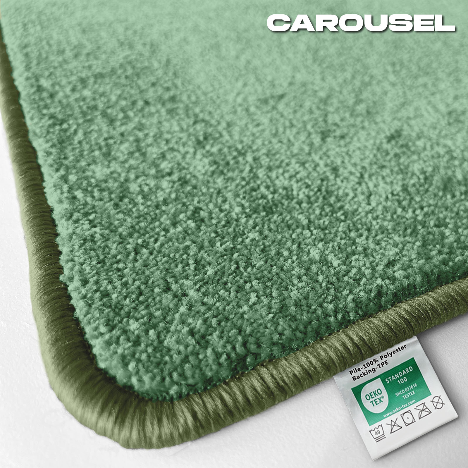 KARAT >Tapis de bain Carousel, Oeko-Tex label,Vert 120 x 500 cm | Leroy Merlin