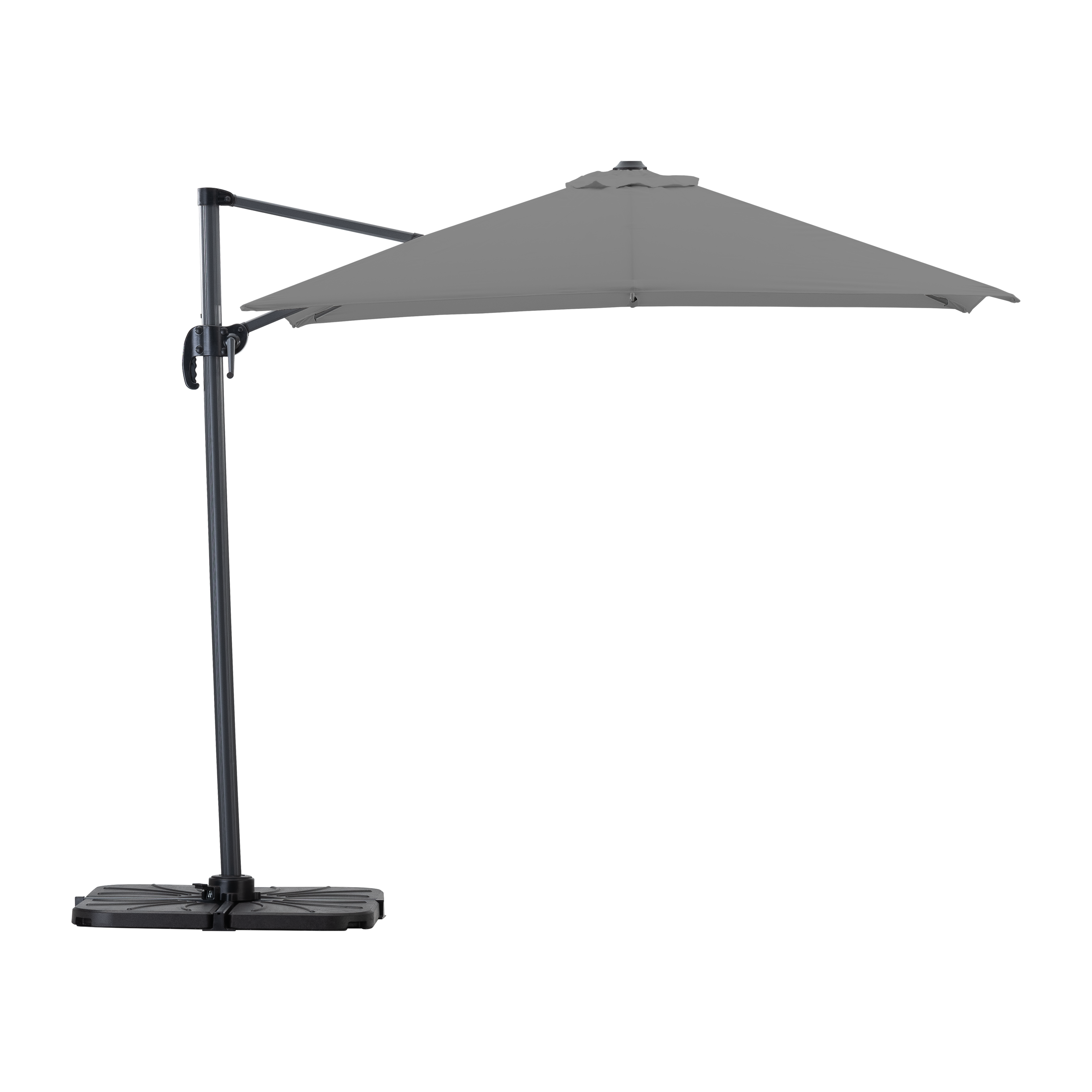 Parasol suspendu anthracite avec structure tissée gris clair 2,5×2,5m ...