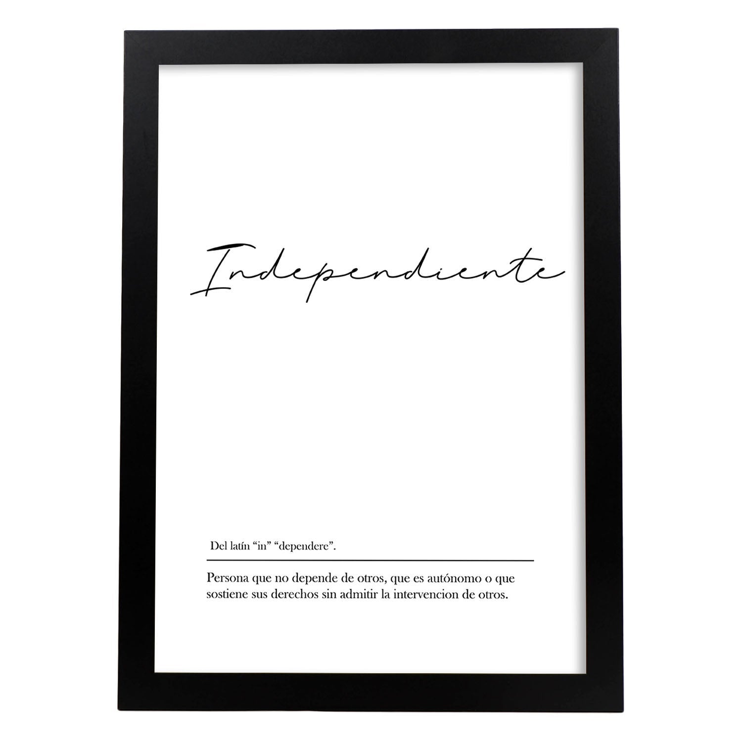 Lámina Con La Definición De La Palabra Independiente En Con Fondo ...