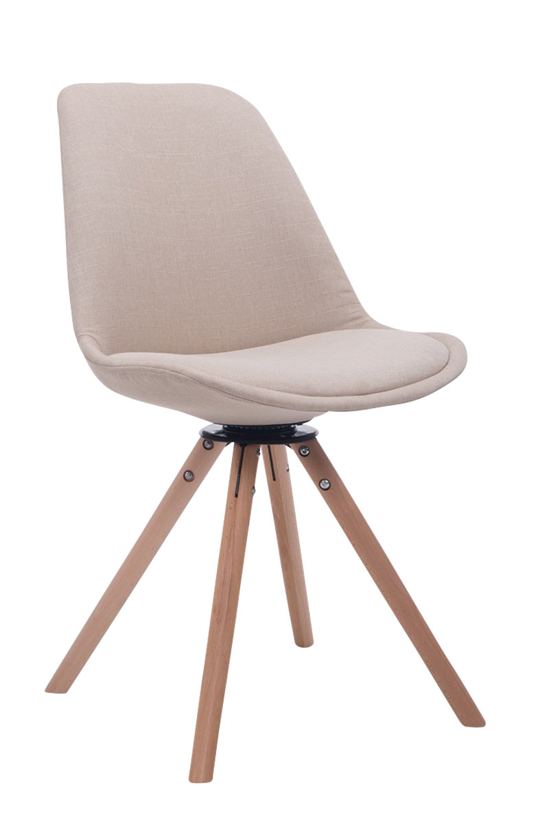 Silla de visita giratoria Troyes Natura de tela crema redonda | Leroy ...