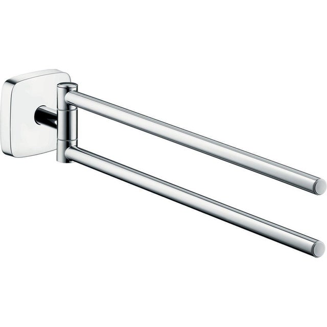 Hansgrohe PuraVida Porte serviettes deux bras 44.5cm chrome | Leroy Merlin