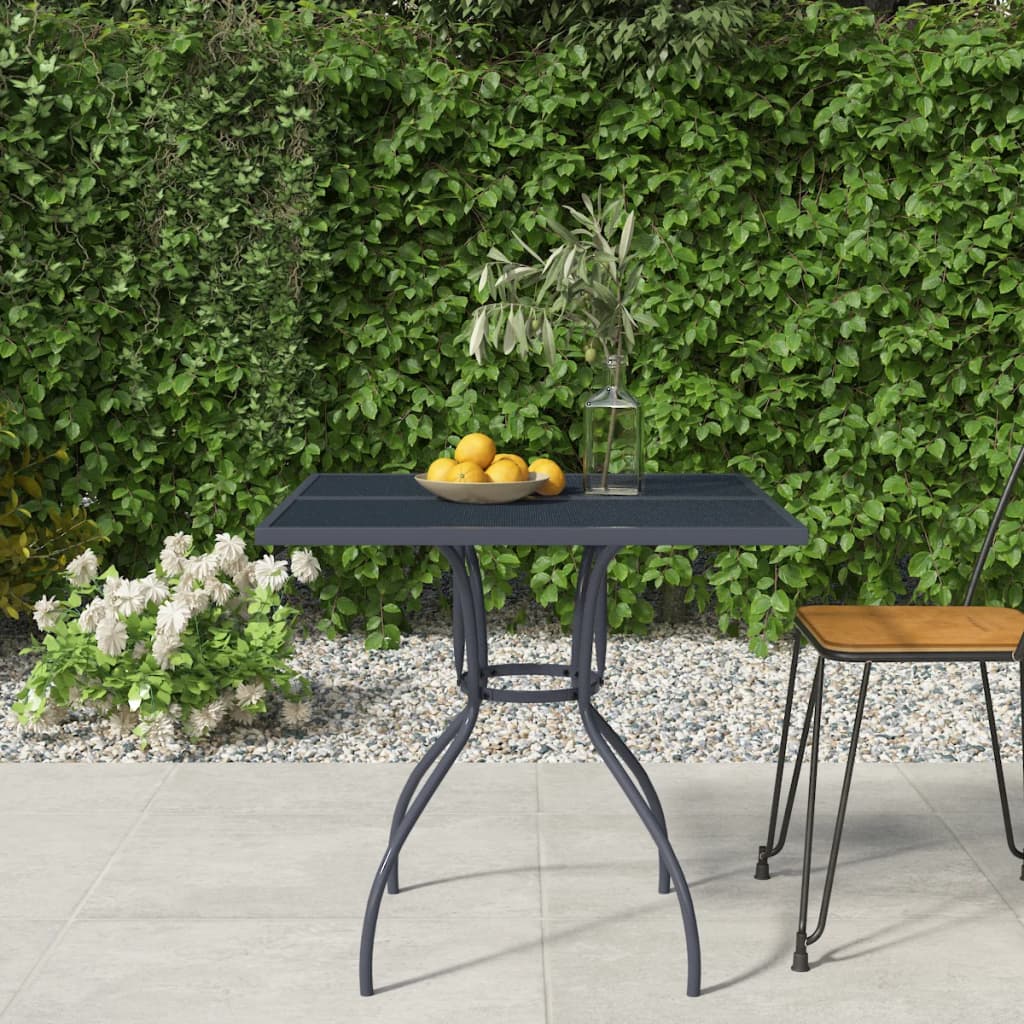 Table de anthracite 80x80x72,5 cm Treillis d'acier | Leroy Merlin