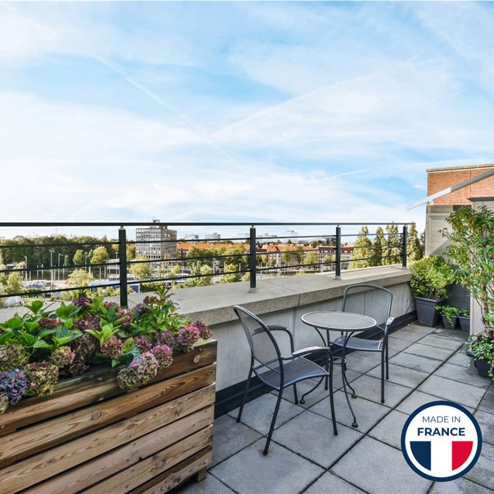 Garde-corps aluminium gris foncé sur muret, 3m pose à sceller au sol ...