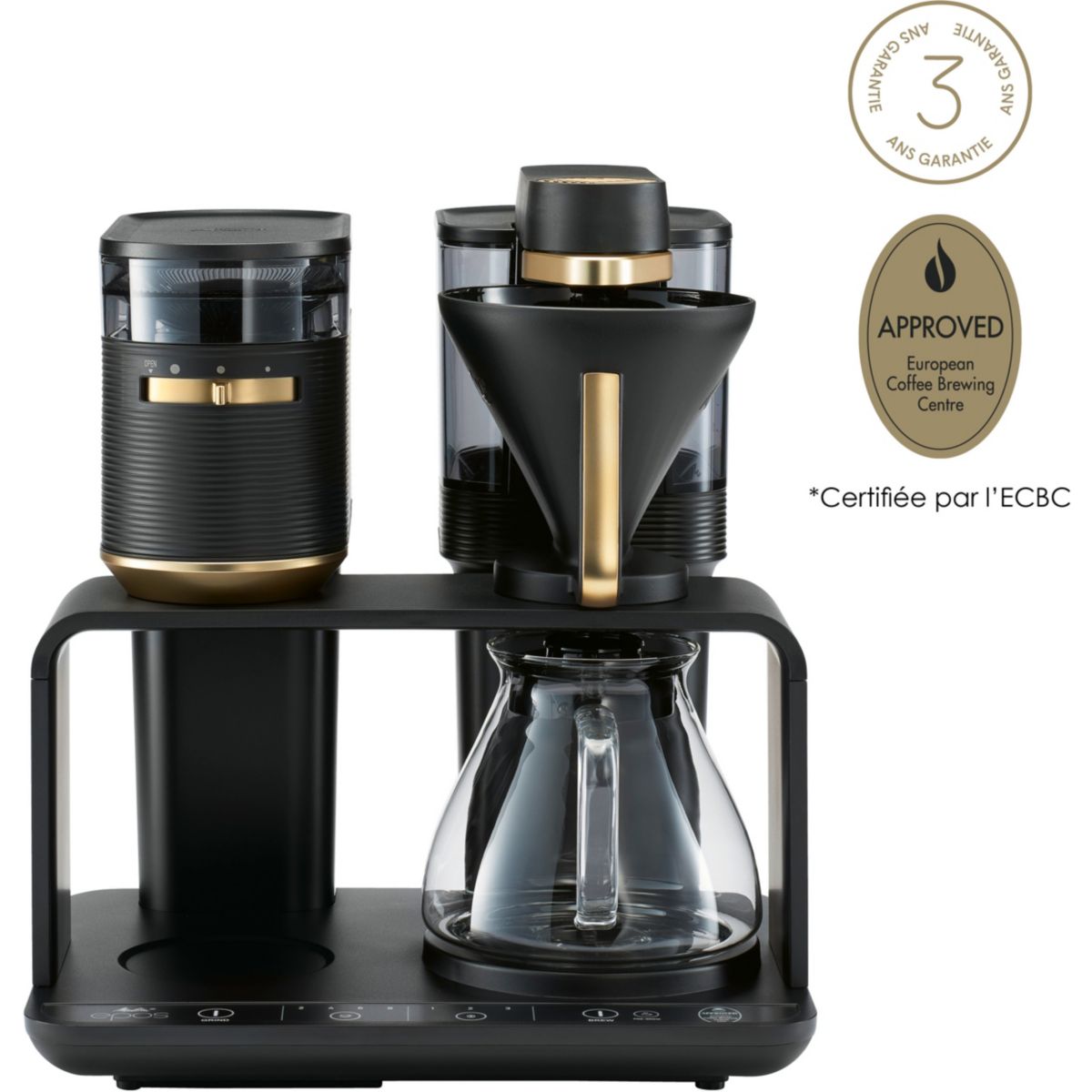 Cafetière filtre MELITTA EPOS avec broyeur intégré Schwarz-Gold | Leroy Merlin