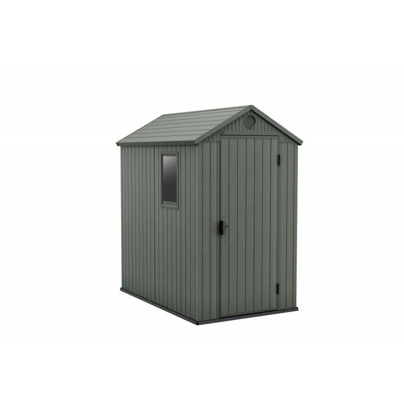 Caseta de Jardín Darwin 4X6 de Resina Verde con Acabado Keter Efecto ...
