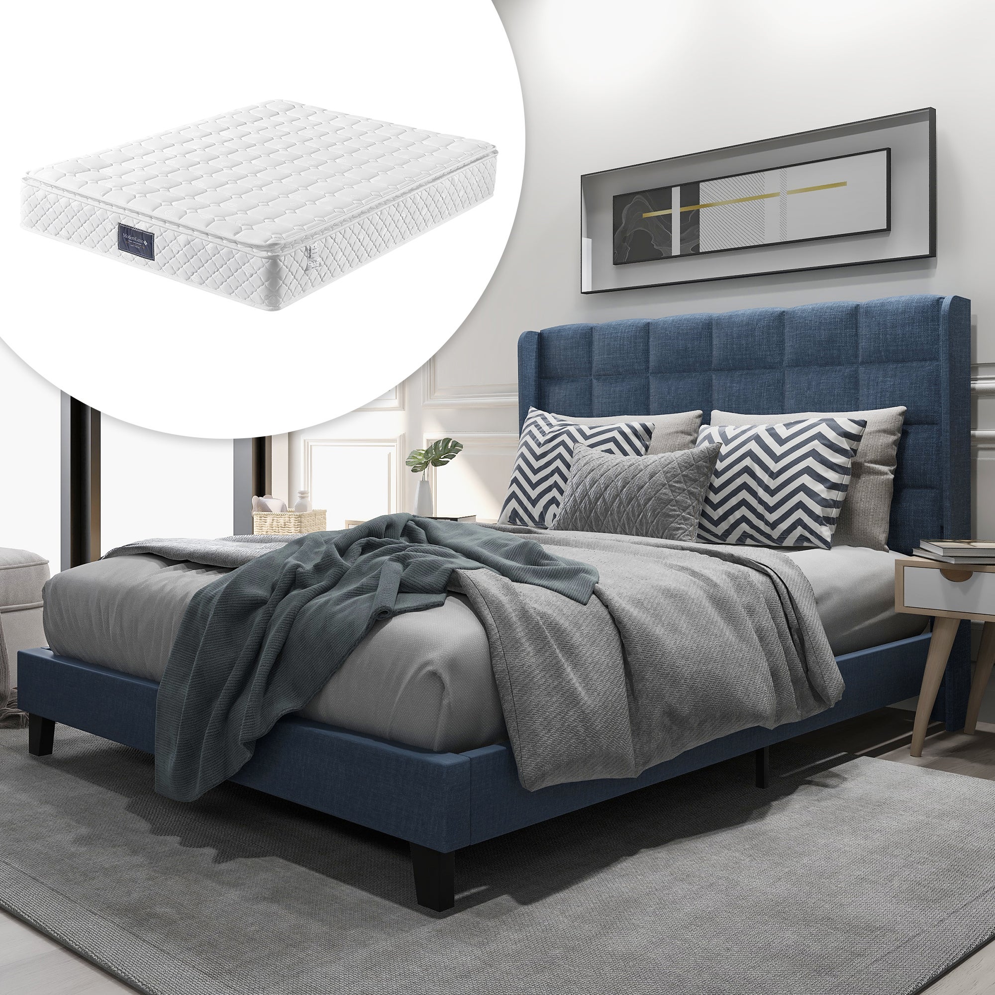 [NOUVEAUTÉ] Lit capitonné au design moderne avec sa tête de lit ...
