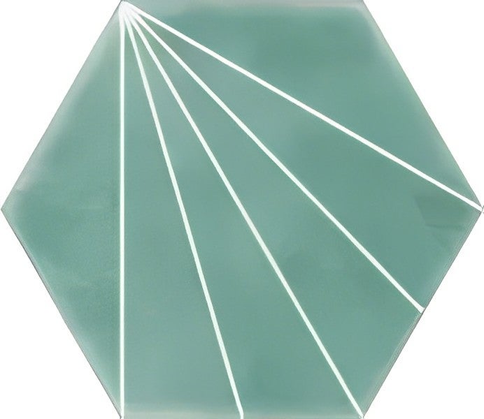 Carrelage hexagonal Nordic vert motif 15x17 cm | Bricoman