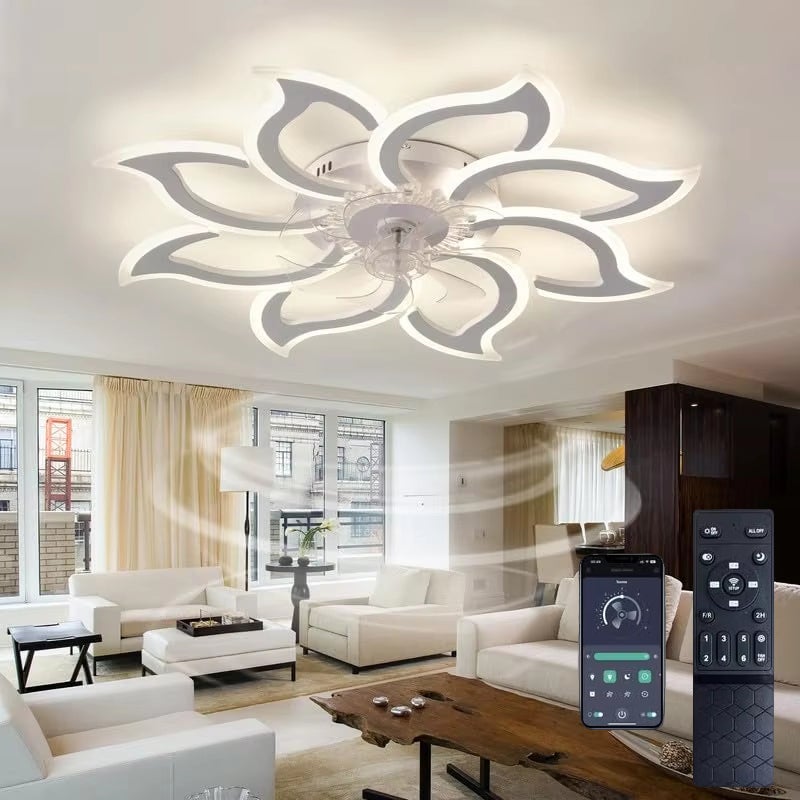 Ventilateur de plafond 94 cm avec lampe, télécommande/application ...
