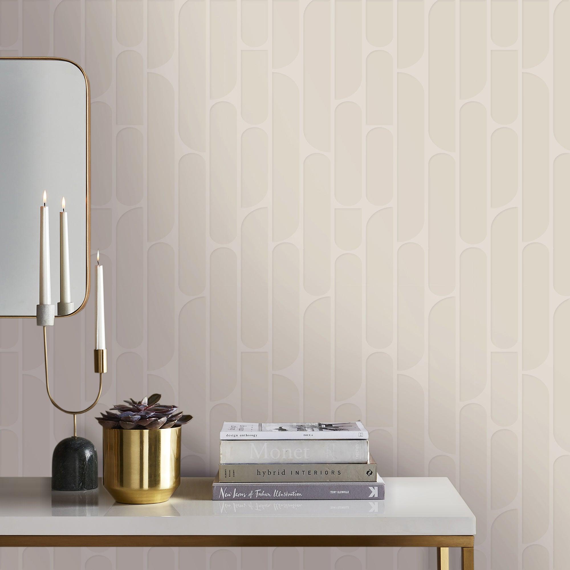 Papel pintado Geo Retro 1005 x 52cm beige | Leroy Merlin
