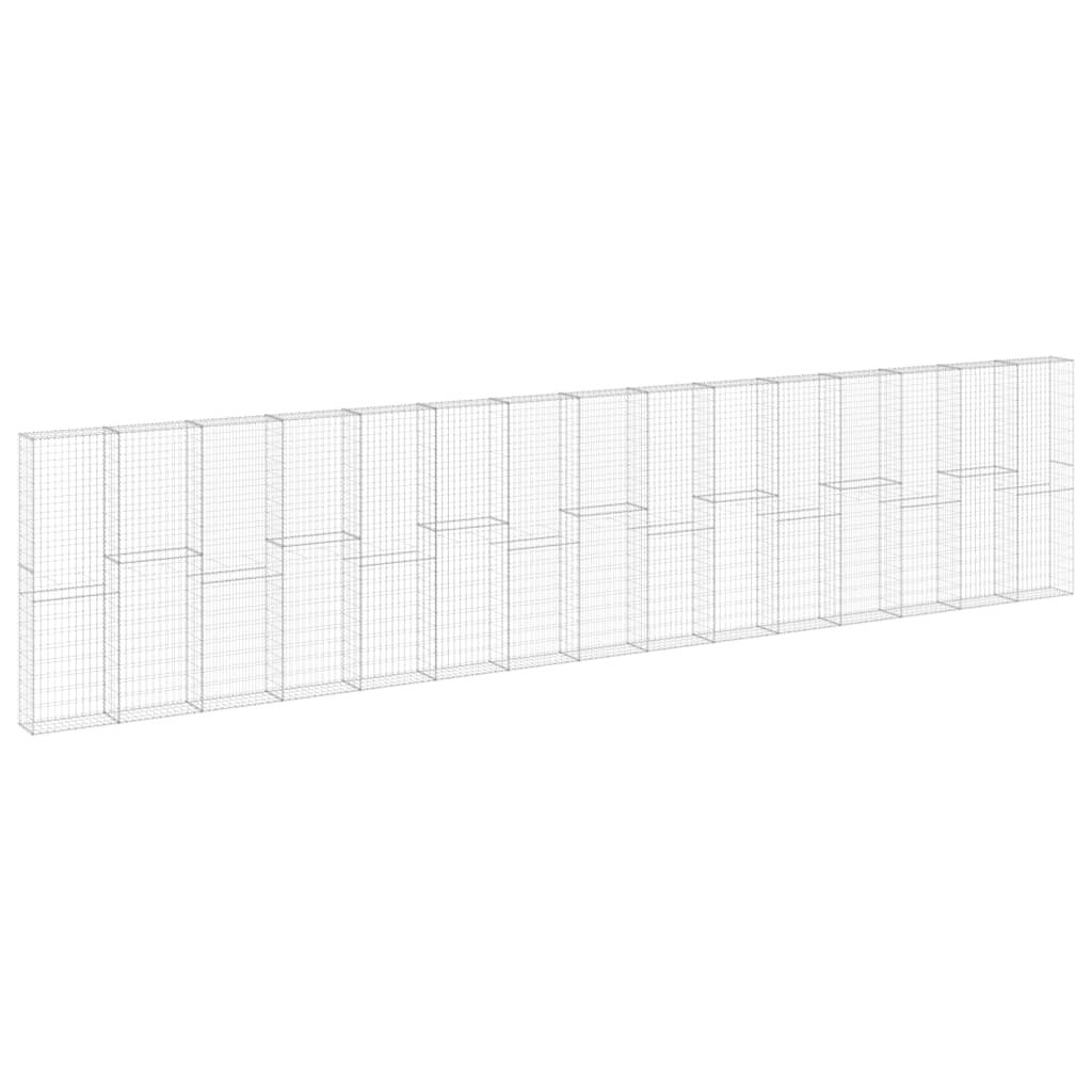 Mur en gabion avec couvertures en acier galvanisé 900x30x200 cm | Leroy ...