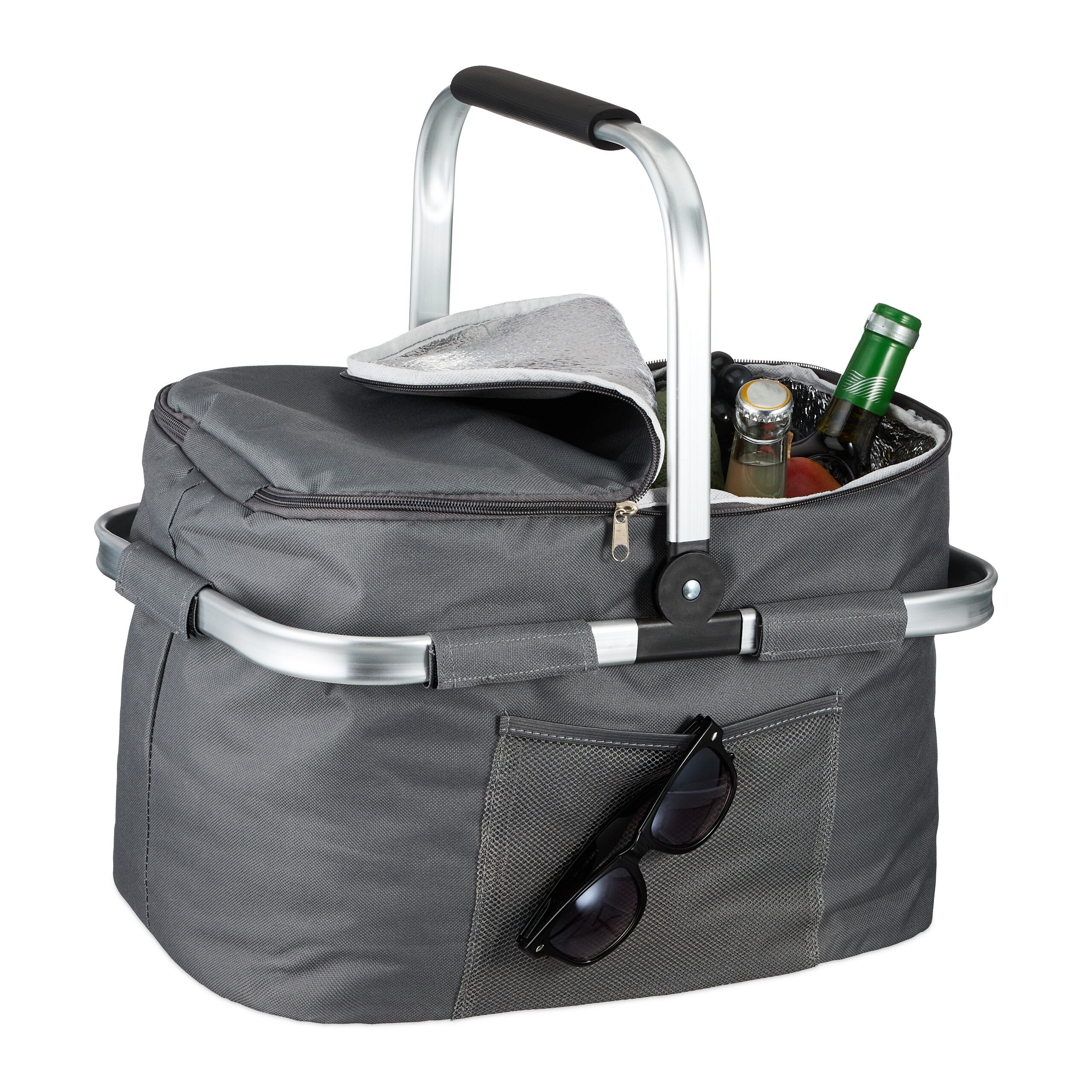 Relaxdays Borsa Frigo Termica, 28 L Cestino Spesa Pieghevole con ...