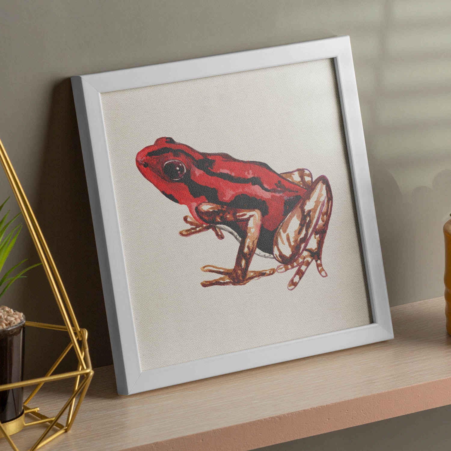 Poster Cuadrado Con Dibujos De Ranas Y Tortugas. Lamina Soy De Fresa ...