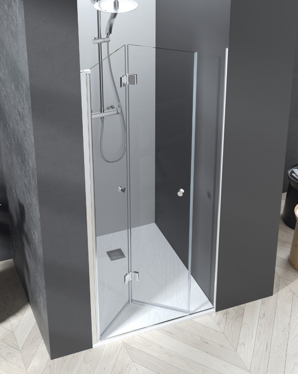 Porte pliante pour écran de douche avant | 90 cm (Adapt. 88,5-90 ...
