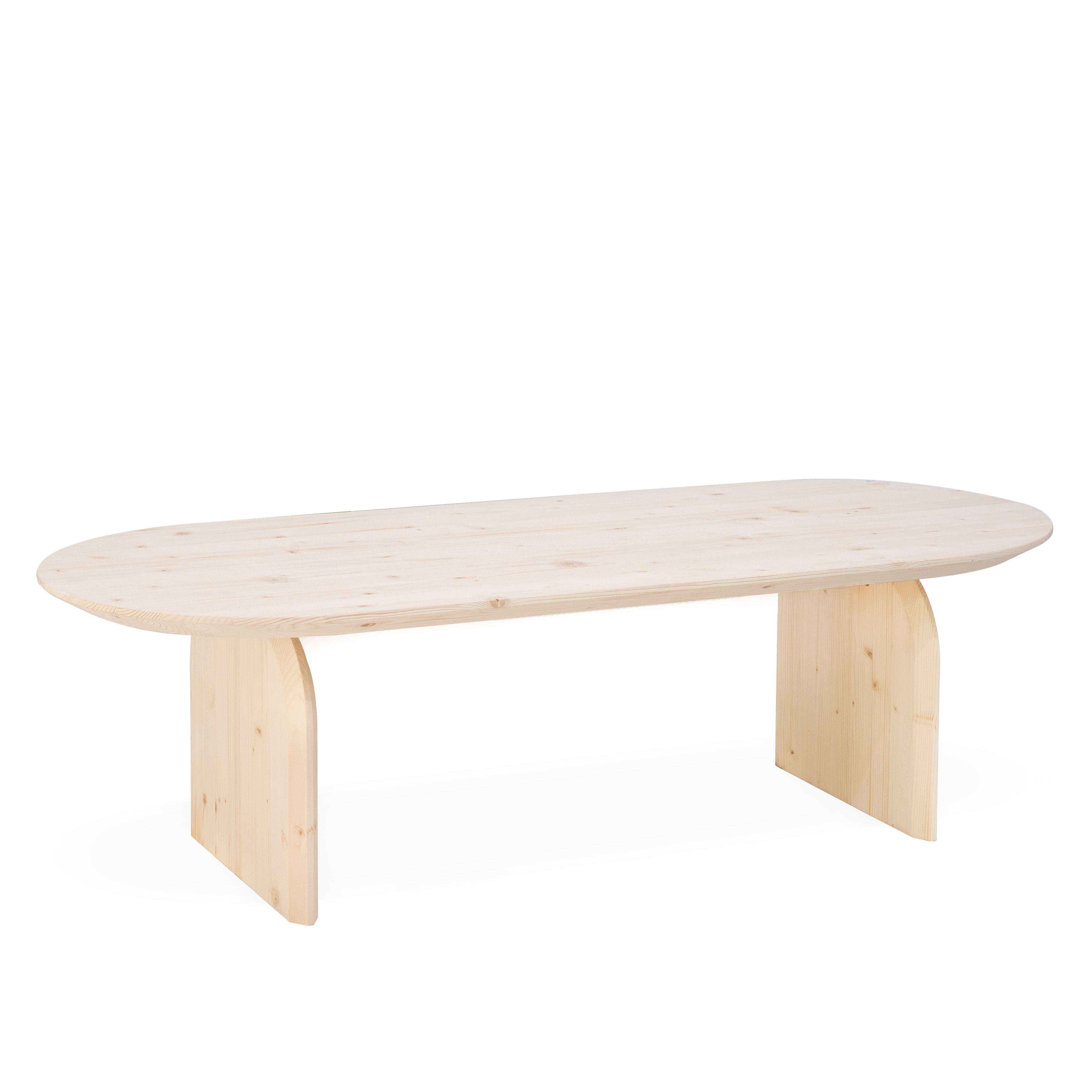 Table basse ovale en bois de sapin Decowood, couleur naturelle ...