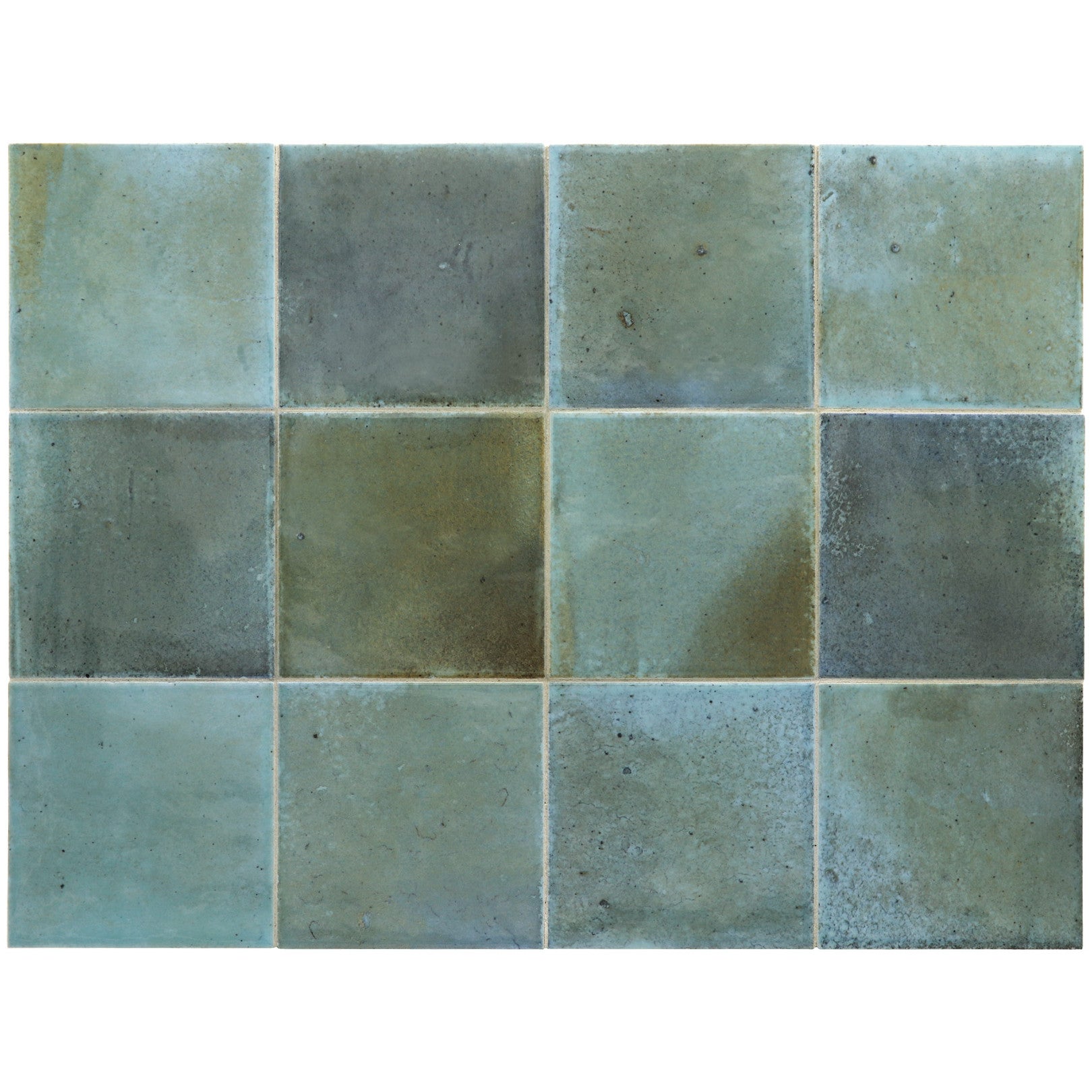 Carrelage mural faïence effet rustique THANGLONG 10x10 cm Sky blue ...