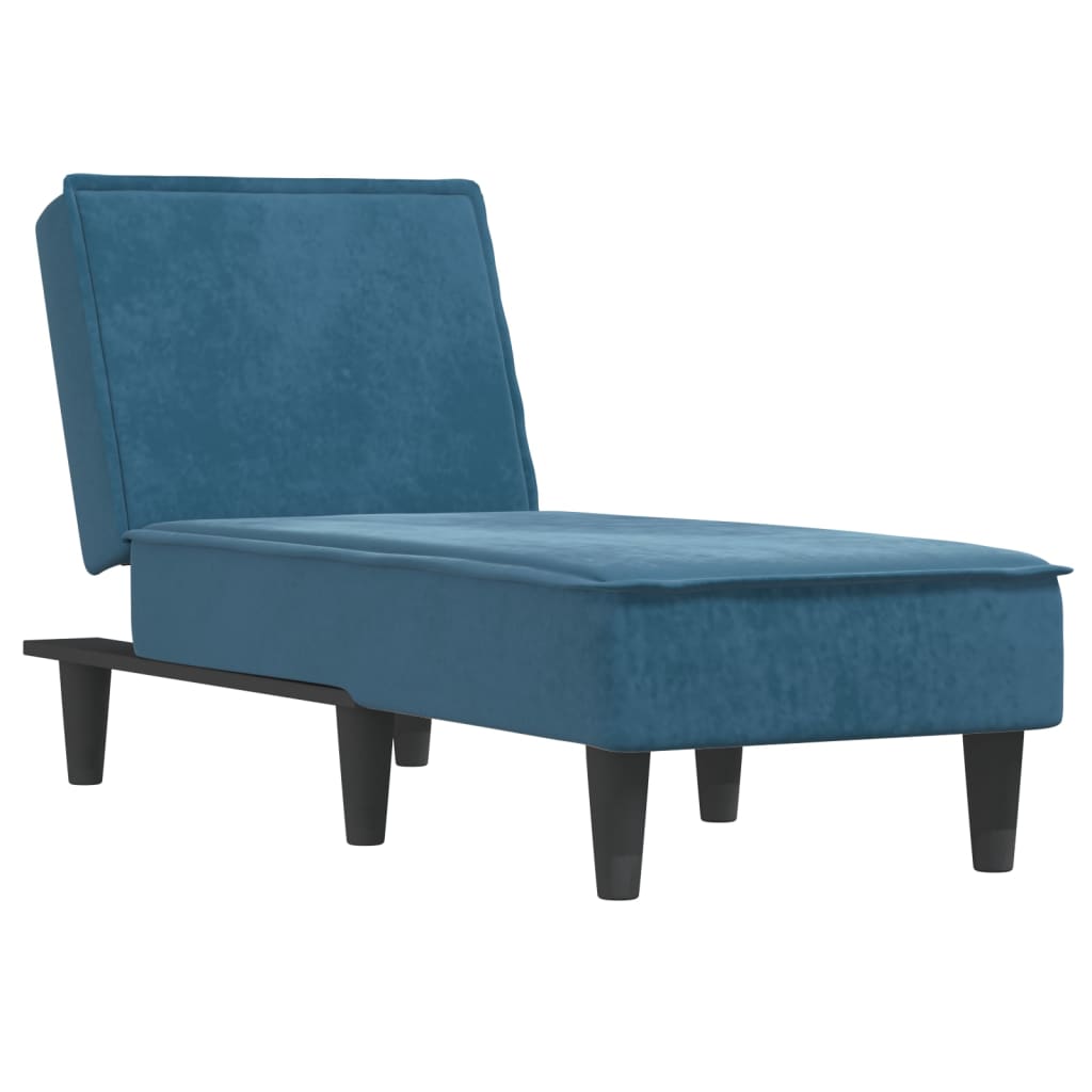 Chaise longue | Bain de soleil | Transat de relaxation bleu velours ...