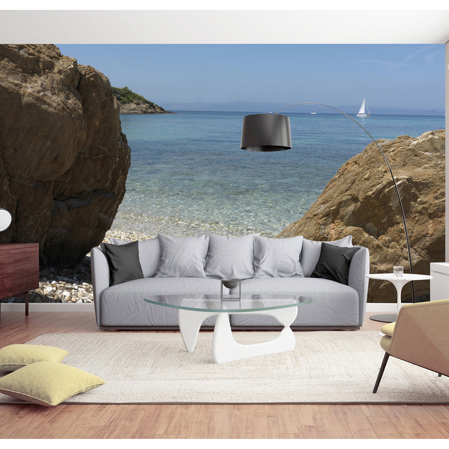 Papier peint panoramique intissé, bord de mer paradis pour rêver toute ...