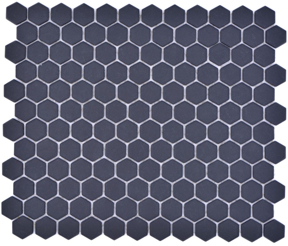 Azulejo de mosaico hexagonal de cerámica negro mate antideslizante R10B ...