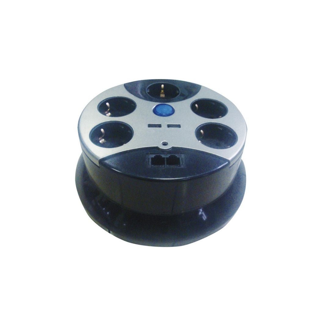 Multiprise ronde à 5 prises avec USB, téléphone et interrupteur ...