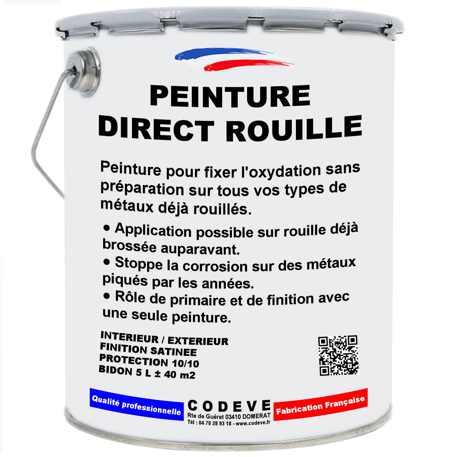 Peinture Direct Rouille - 4x5 L - Codeve Bois - 8025 - Brun pâle ...