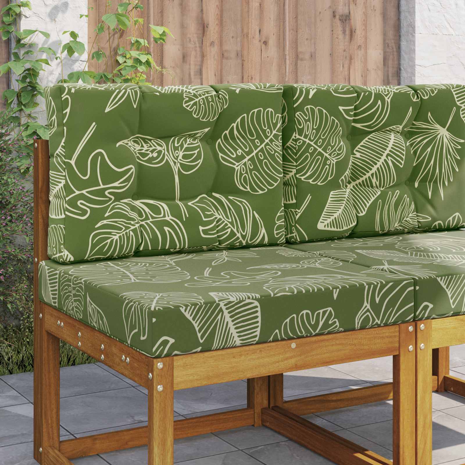 Coussin de canapé d'extérieur 2 pcs Modèle feuille Polyester | Leroy Merlin