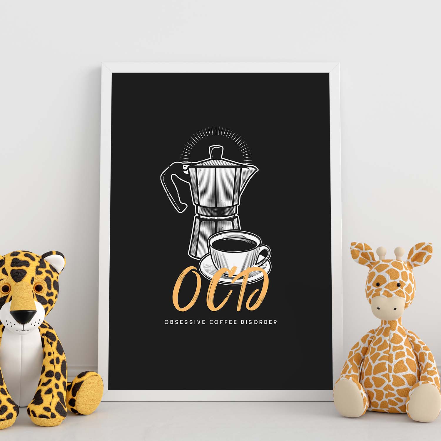 Ensemble De Feuille De Café Compulsif. Affiches Pour Les Cafés, Les ...