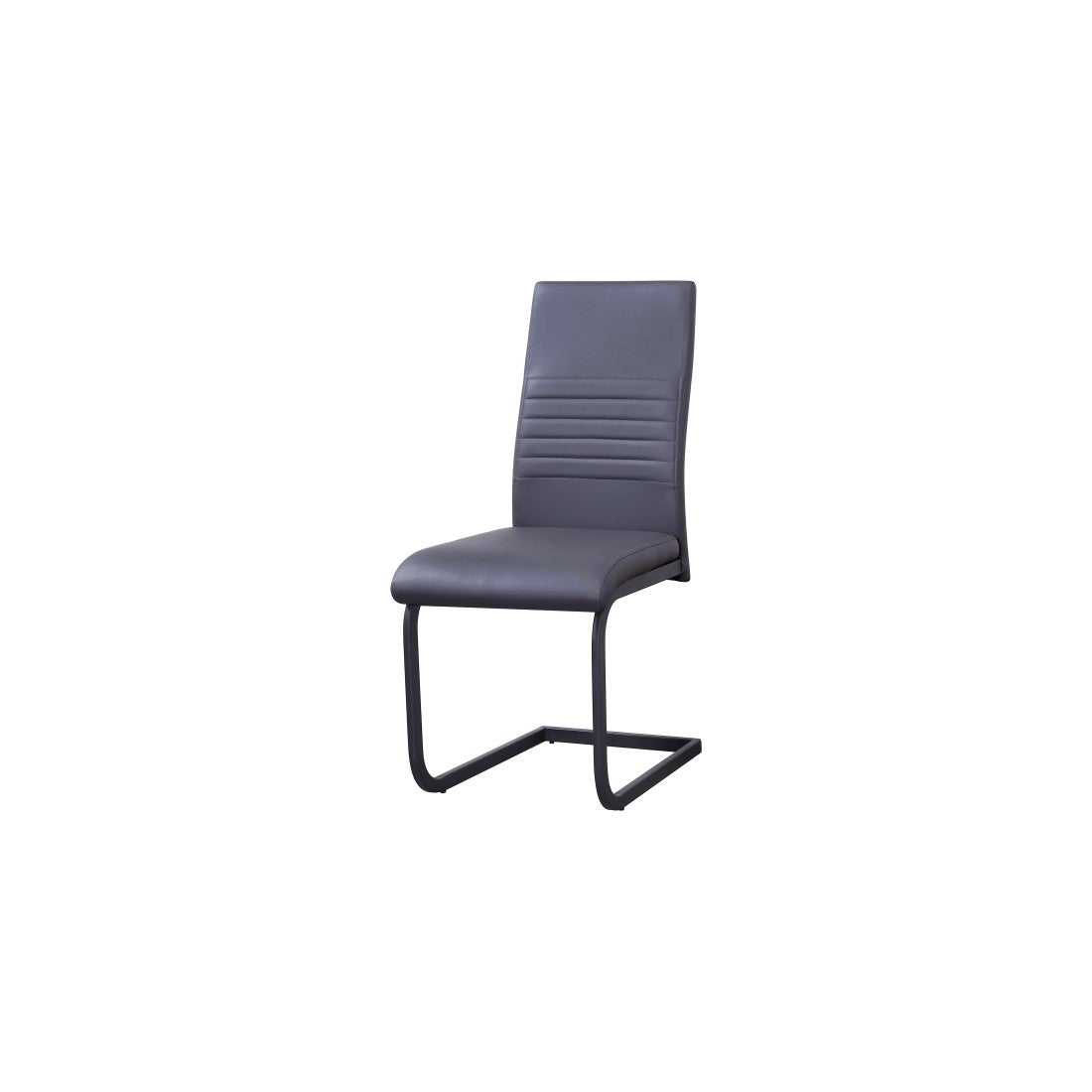 Chaise MORO design en métal et similicuir coloris gris (lot de 4 ...