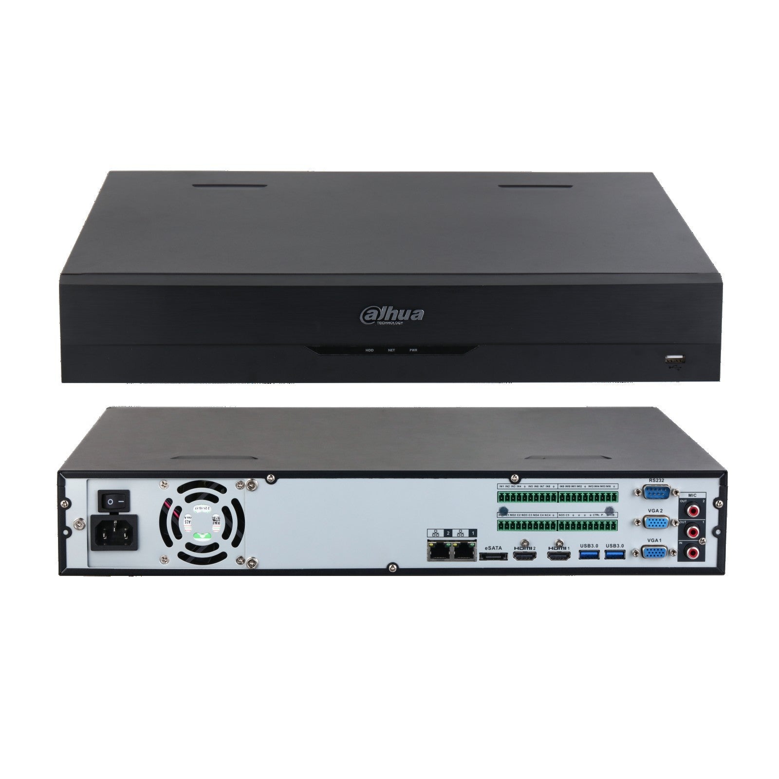 DAHUA Enregistreur IP NVR 64 voies NON POE 32MP 384 Mbps E/S alarme ...
