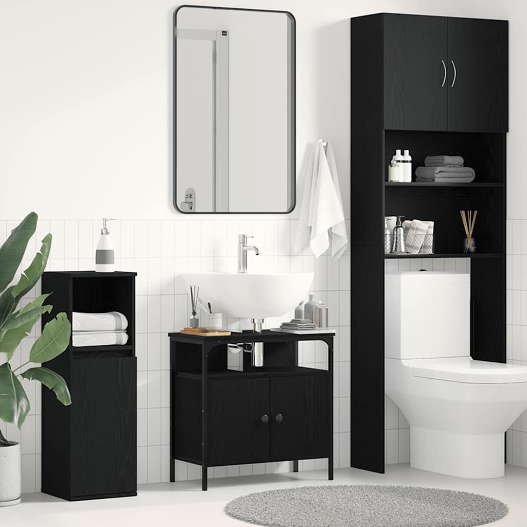 Mueble de ba?o con lavabo de roble negro 60x30x60 cm | Leroy Merlin