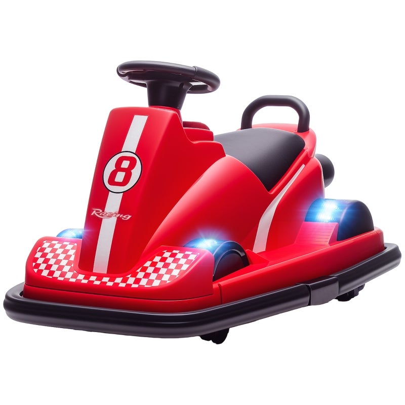 Autoscooter für Kinder, um 360 Grad drehbar, Lenkrad, LED-Lichter ...