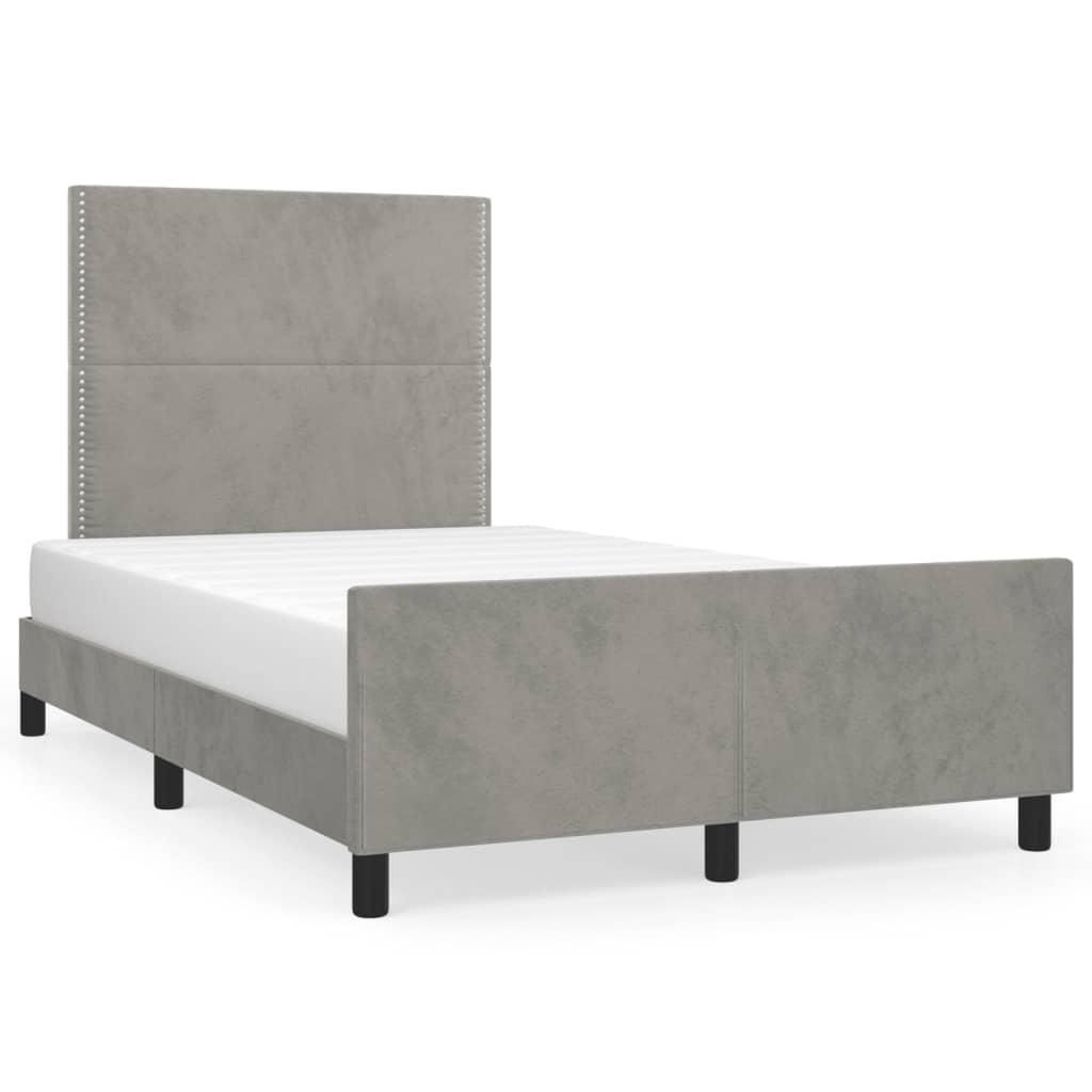 Estructura de cama con cabecero gris claro terciopelo 120x190 cm ...