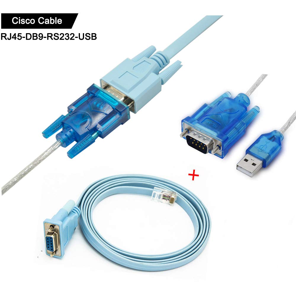 Cavo Console Cisco, cavo seriale RJ45 a DB9 e da RS232 a USB (2 in 1 ...