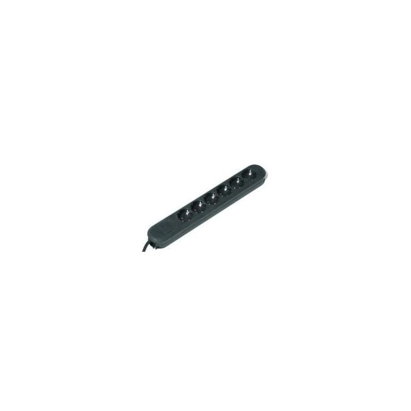 Bachmann smart 6x schuko h05vv-f 3g 1,50mm 16a/3680w 3m socle multiple 6 prises secteur noir ...