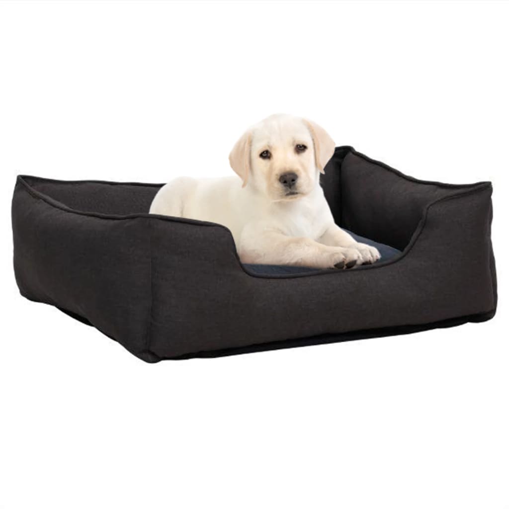 Lit pour chiens Gris foncé 85,5x70x23 cm Aspect de lin Polaire vidaXL ...